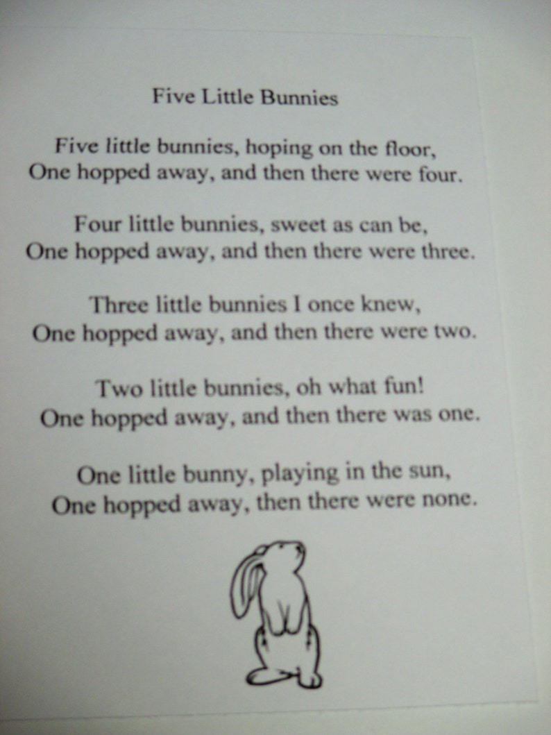 Easter Bunny Puppet Hand Puppet Finger Play Counting - Etsy