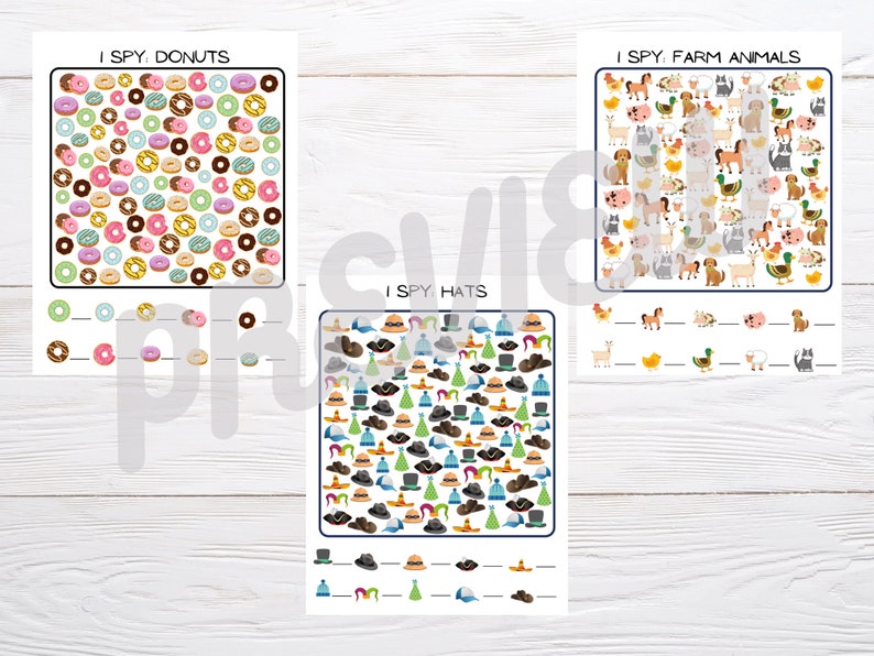 I Spy Printable Sheets Downloadable Games Travel Games | Etsy