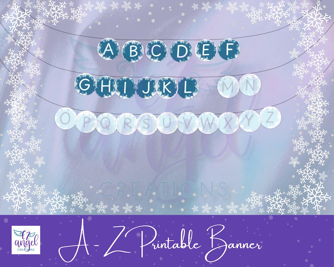 Alphabet Banner - Printable Winter Bulletin Board Letters | Icy Blue ...