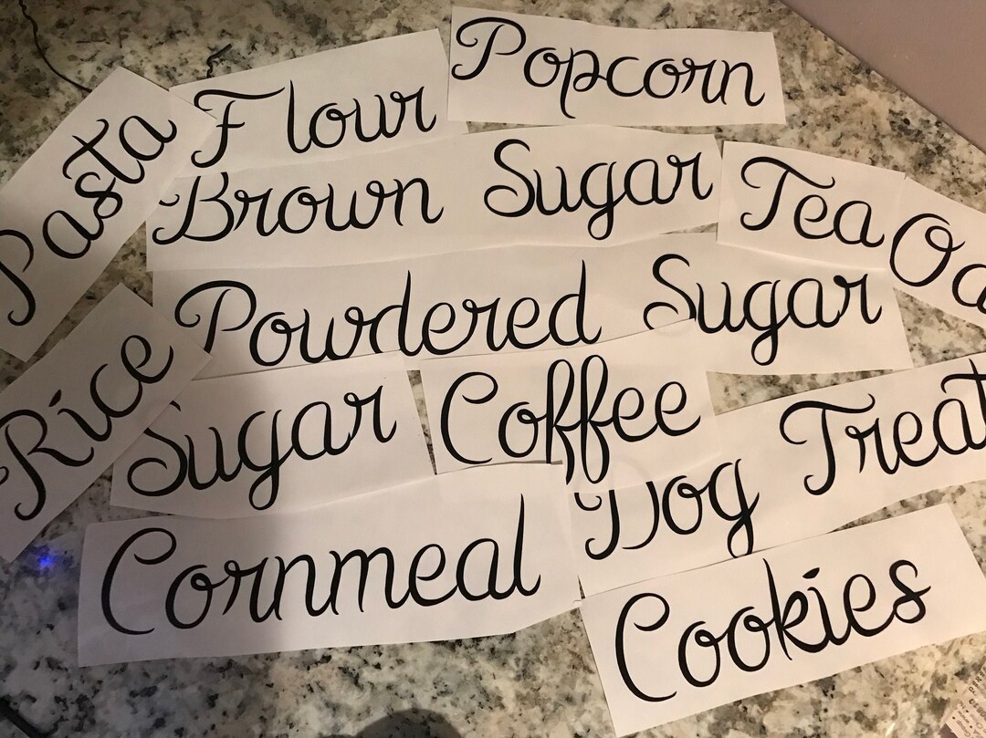 Black Script Pantry Labels - Etsy