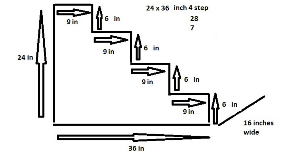 Pet Step 24 tall X 36 Deep 16 Wide 4 Step - Etsy
