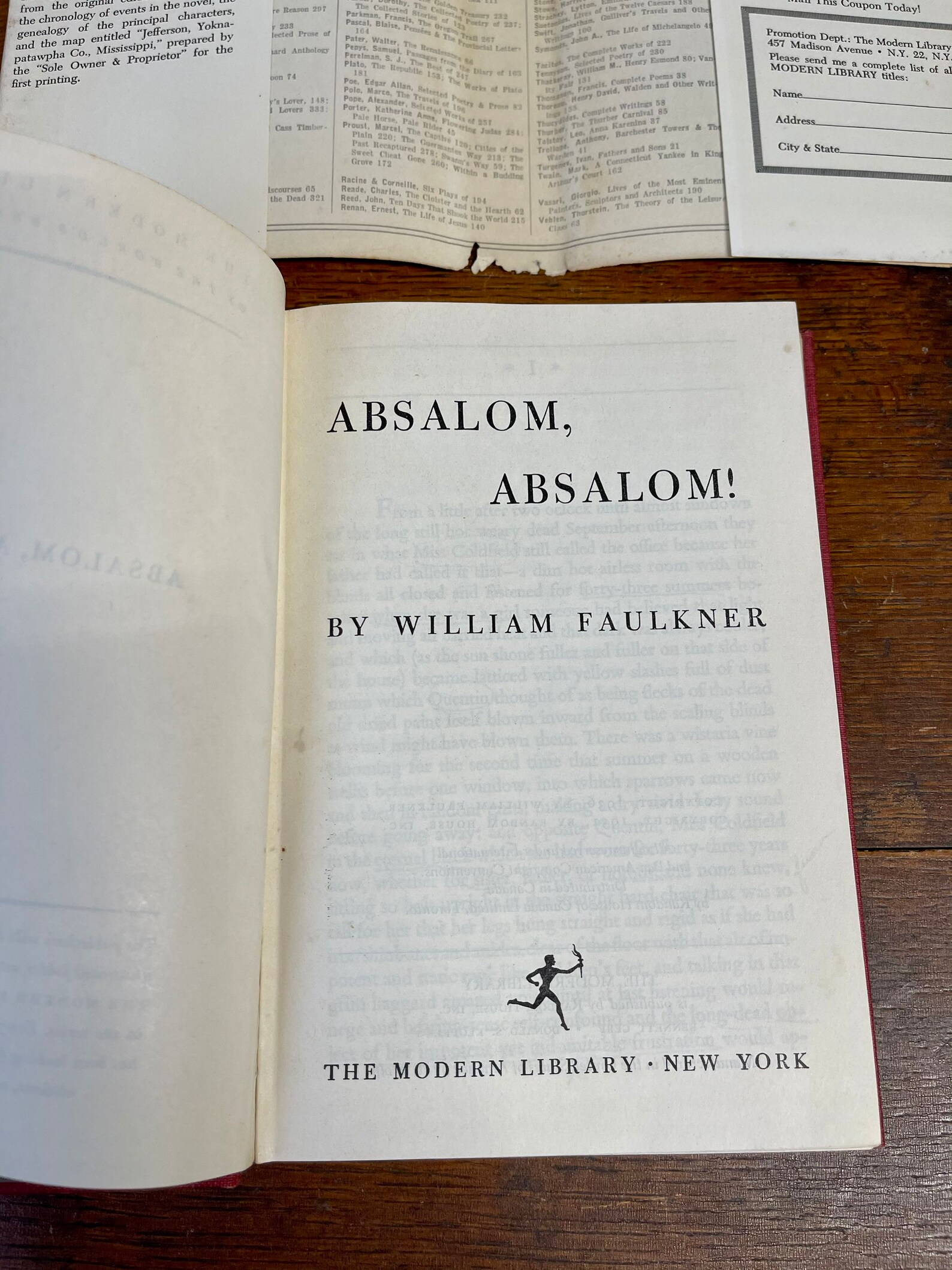 Absolom Absolom by William Faulkner HC W/dj Modern Library - Etsy