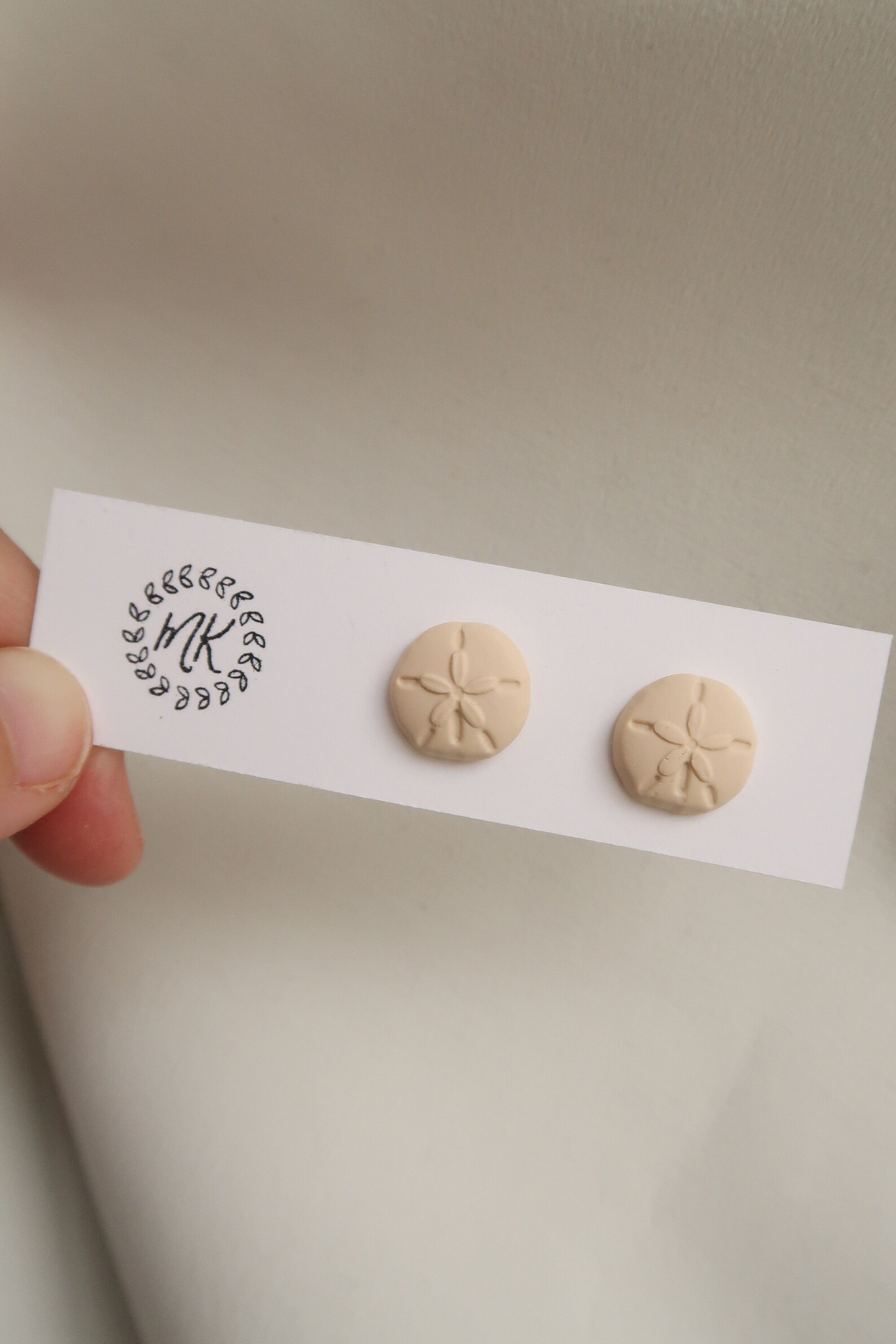 Clay Sand Dollar Earrings Sanddollar Clay Earrings Beach - Etsy