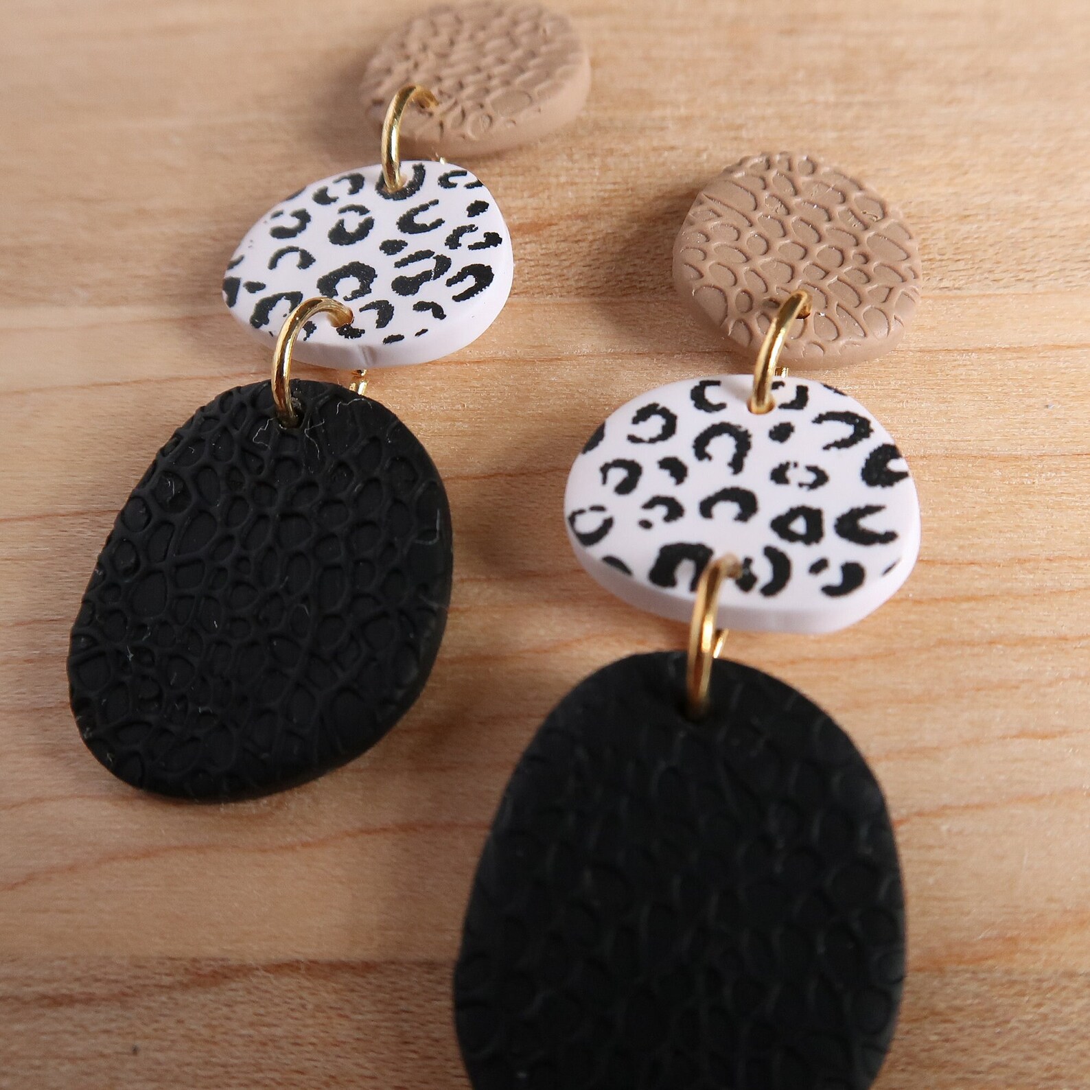 Polymer Clay Earrings Animal Print Earrings Leopard Earrings - Etsy