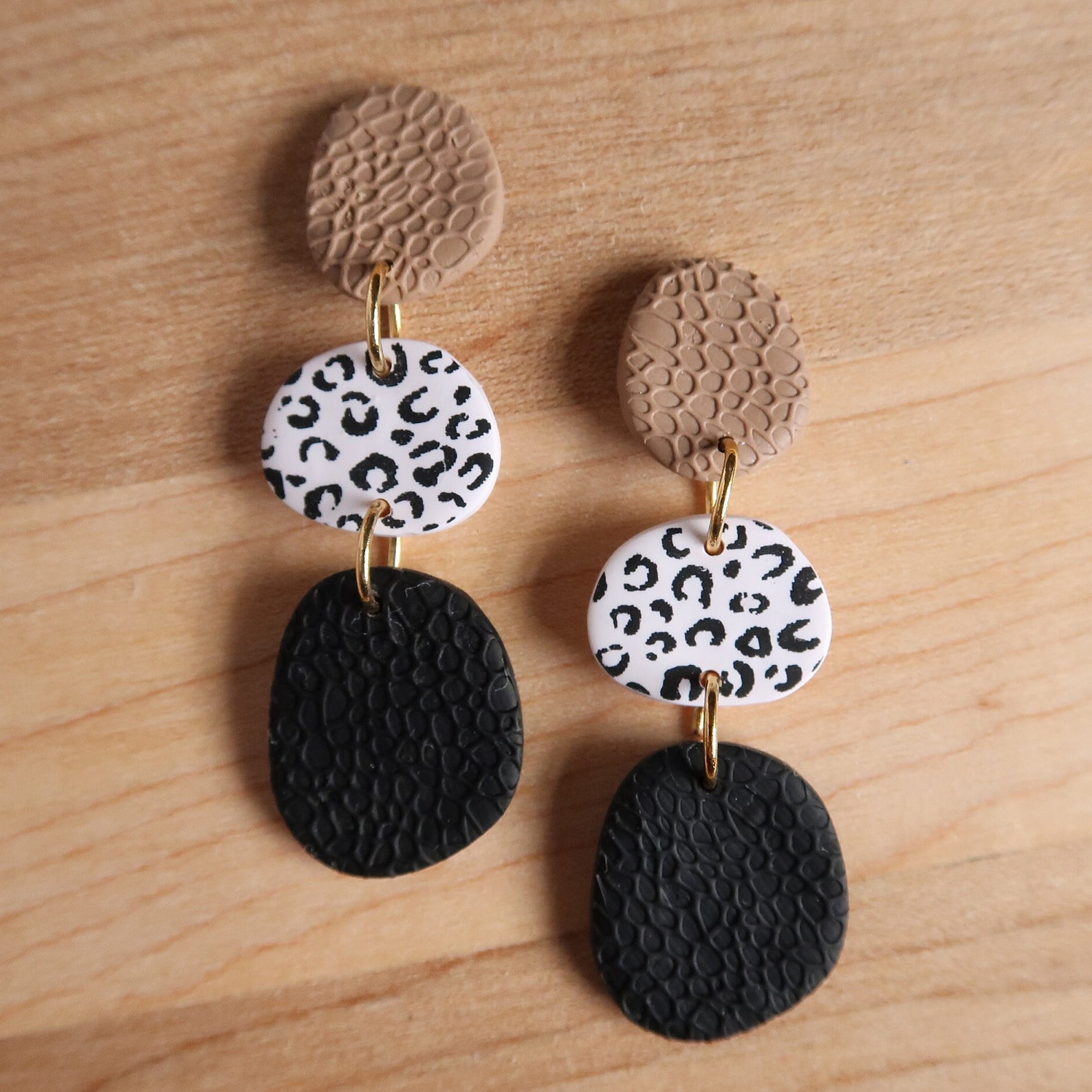 Polymer Clay Earrings Animal Print Earrings Leopard Earrings - Etsy