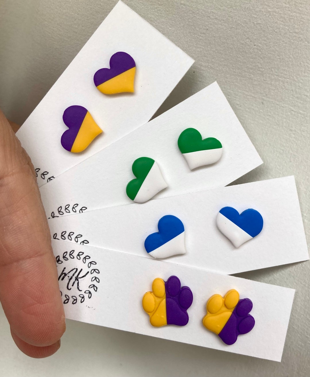 Clay Earrings Personalized School Color Earrings Team Color Earrings ...