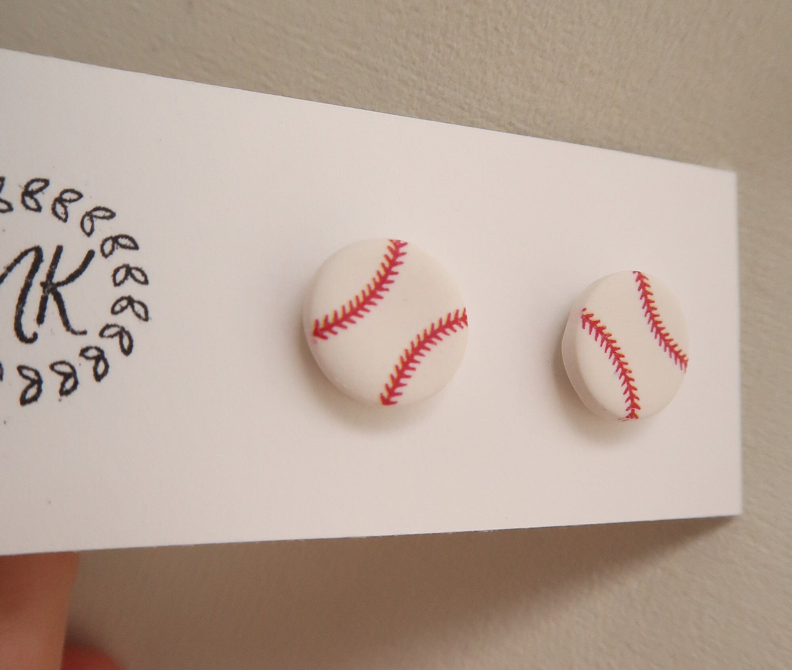Baseball Stud Earrings Clay Baseball Earrings Baseball - Etsy
