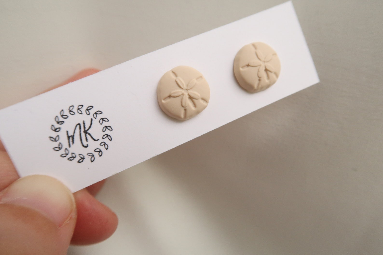 Clay Sand Dollar Earrings Sanddollar Clay Earrings Beach - Etsy