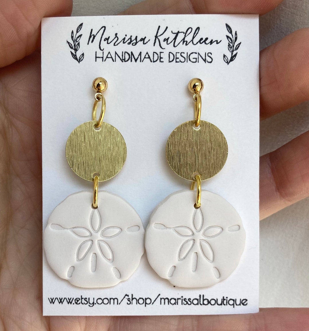 Sanddollar Clay Earrings Sand Dollar Clay Earring Dangle Sand Dollar ...