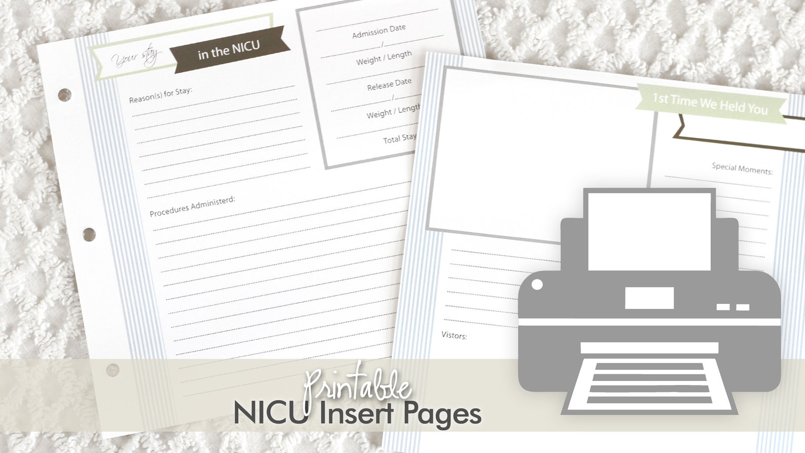Printable Memory Book Page NICU Printable Page | Etsy