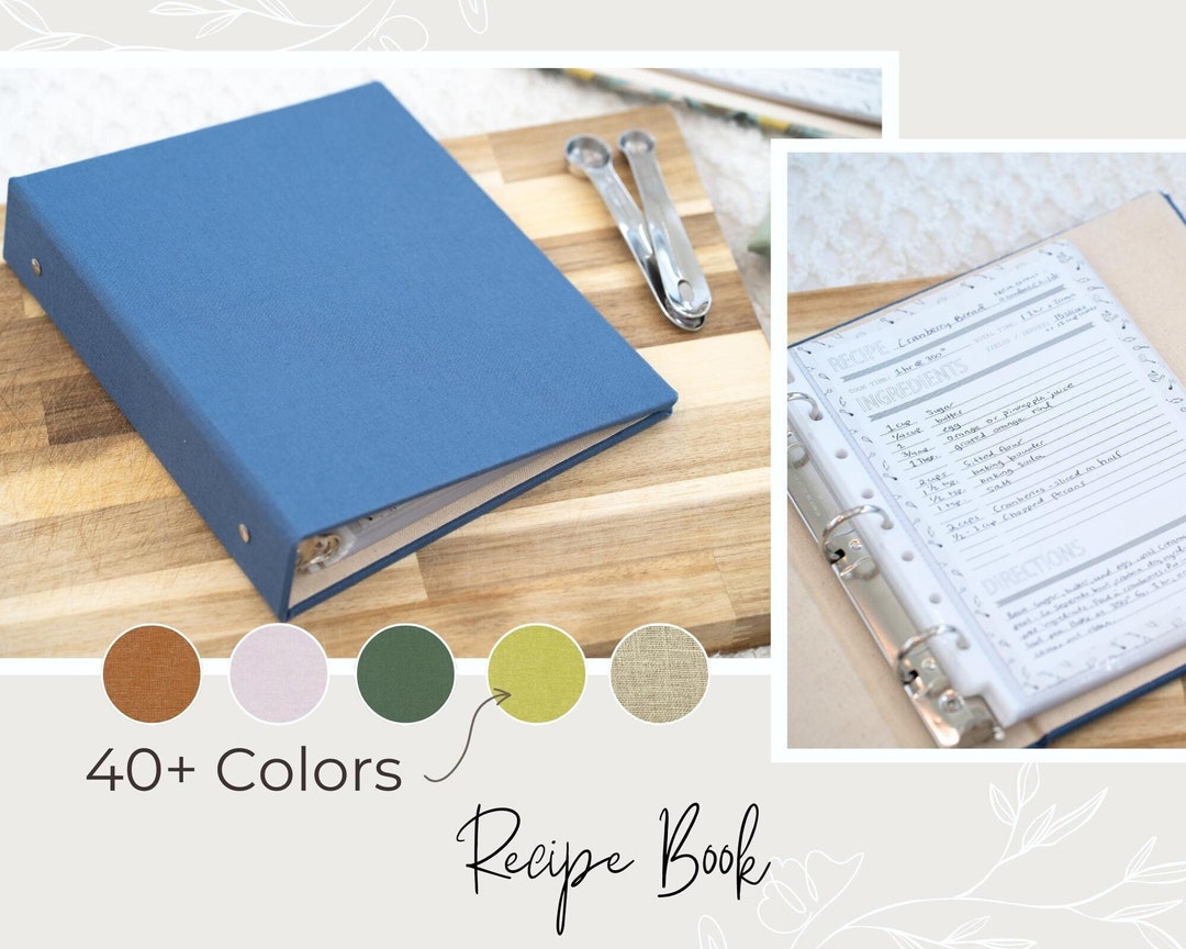 Custom Fabric Linen Recipe Book - Etsy