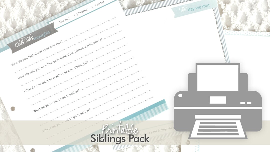Printable Memory Book Page - Siblings Memory Book Pack - Etsy