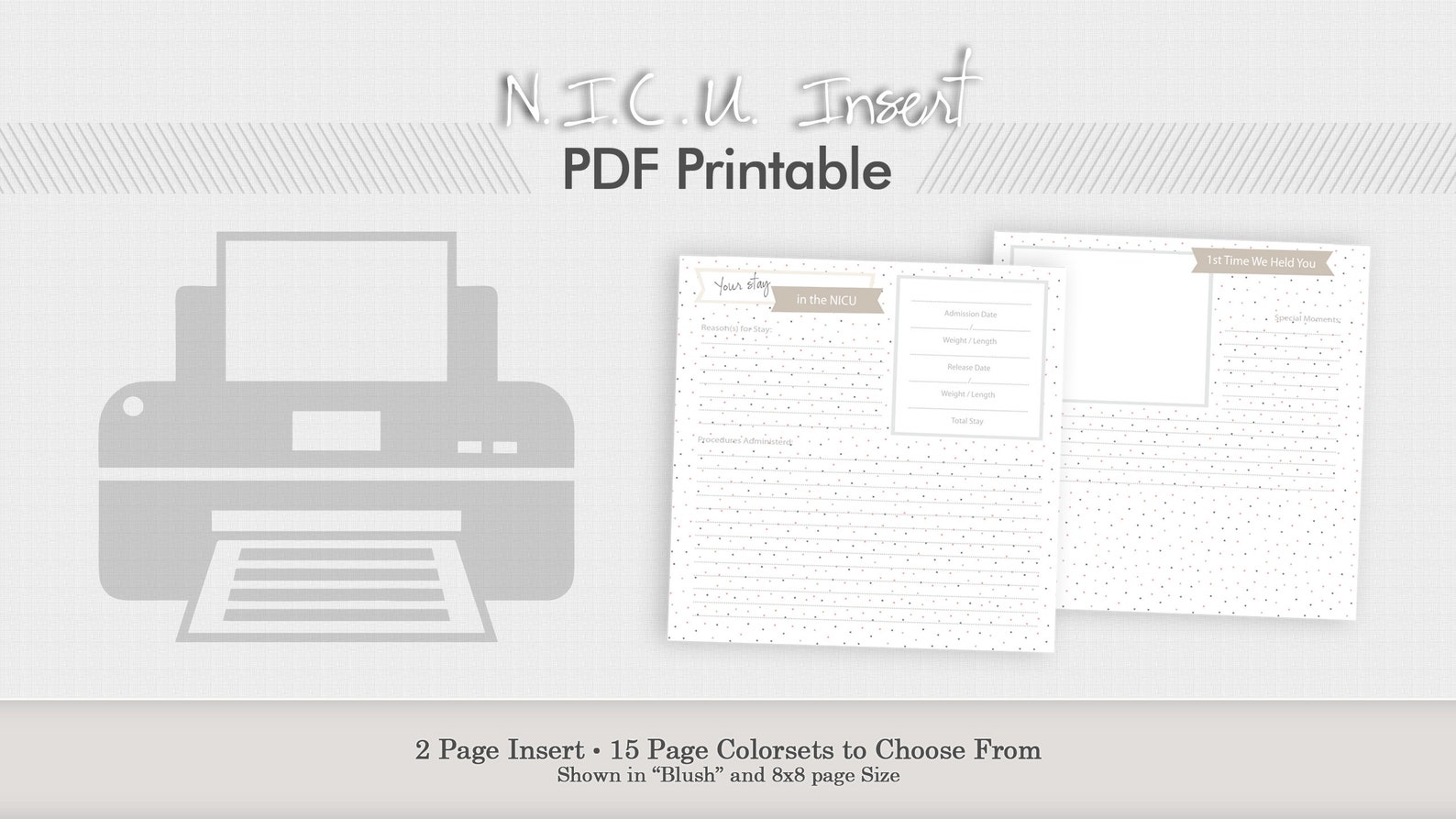 Printable Memory Book Page NICU Printable Page | Etsy