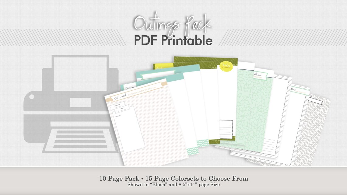 Printable Memory Book Pages Outings Pack - Etsy