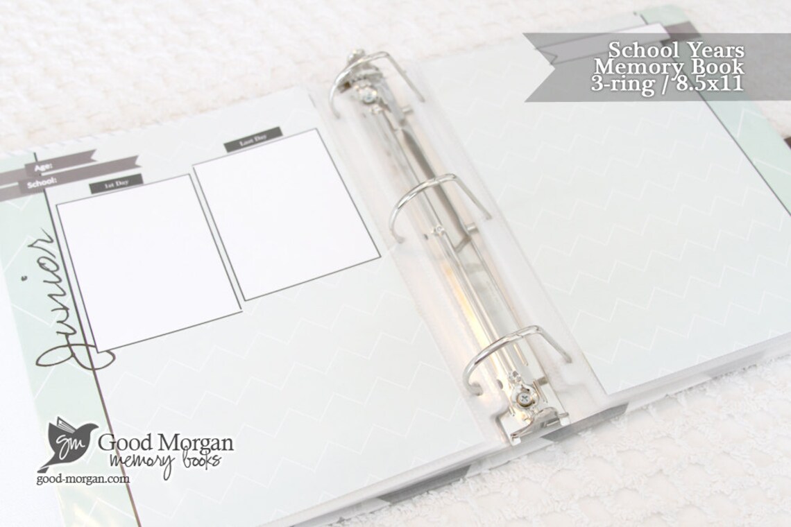 School Year Memory Book 3 Ring Binder Scrapbooking Album - Dark Grey ...