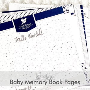 1 Year Baby Memory Book Grey - Etsy