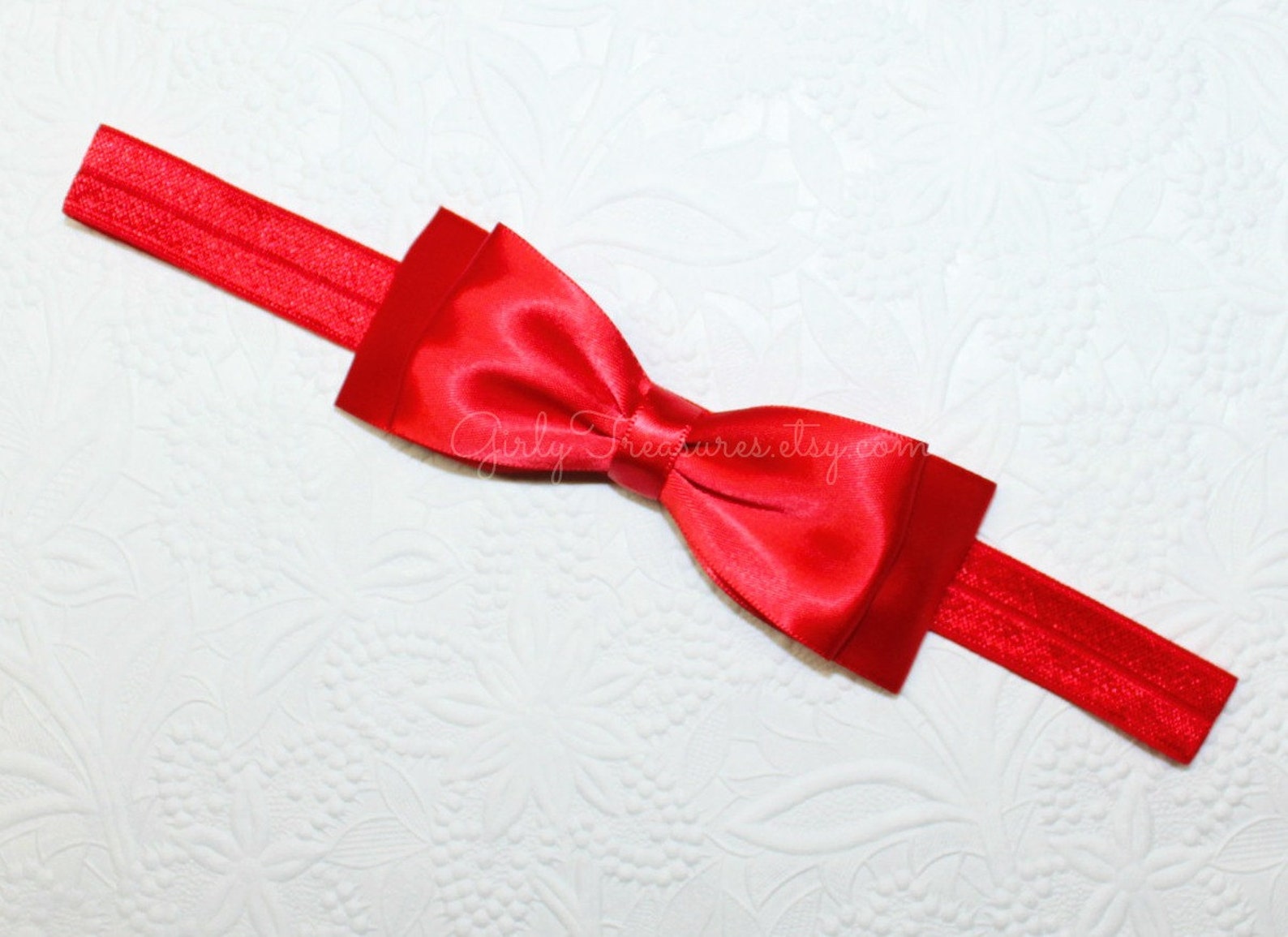 Snow White Red Bow Headband. Red Satin Baby Headband. Newborn Headband ...