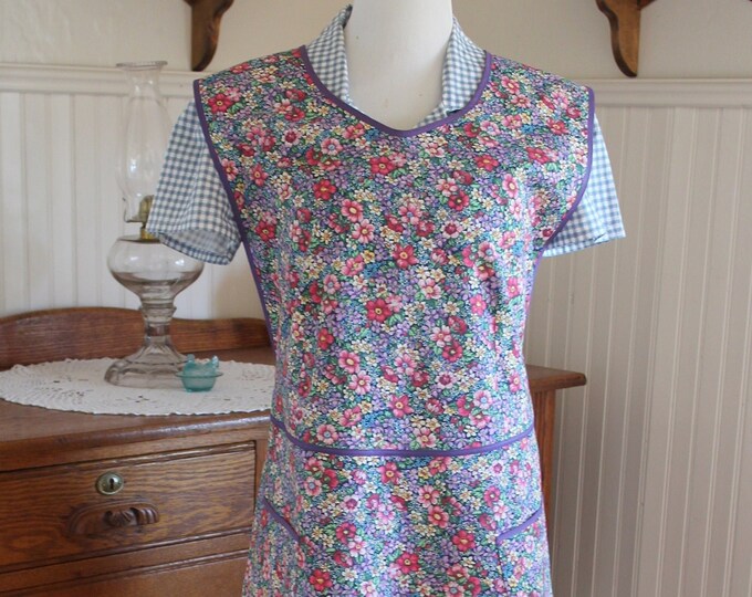 Purple Calico 1944 Calico Apron ready to Ship - Etsy