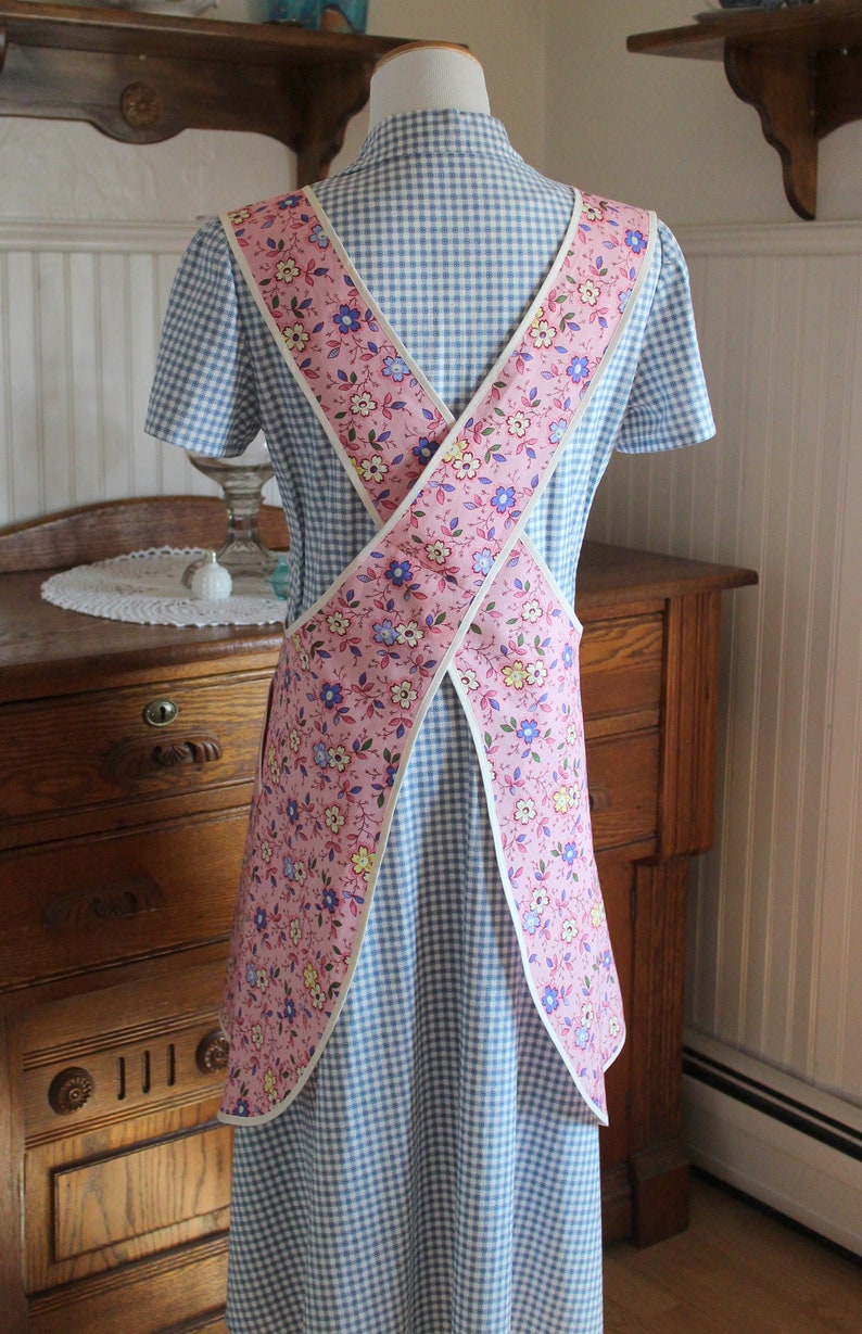 Pink Calico Vintage Inspired Apron Ready to Ship No Ties - Etsy