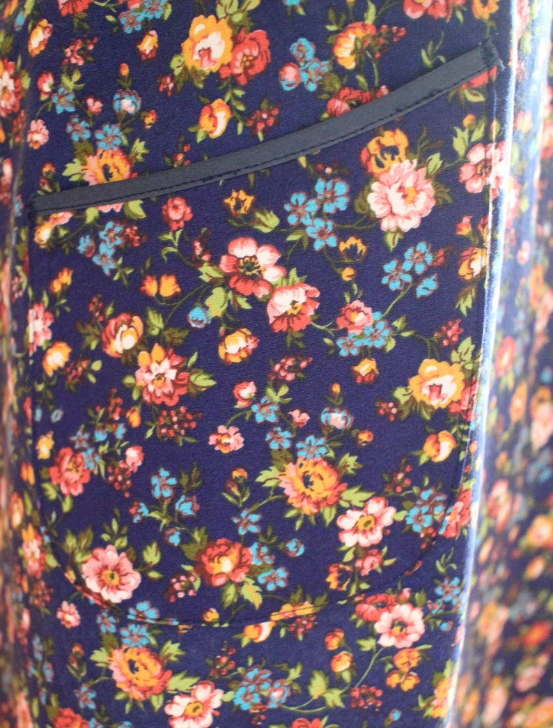 Navy Rose Calico Vintage Style Apron -ready to Ship - Etsy