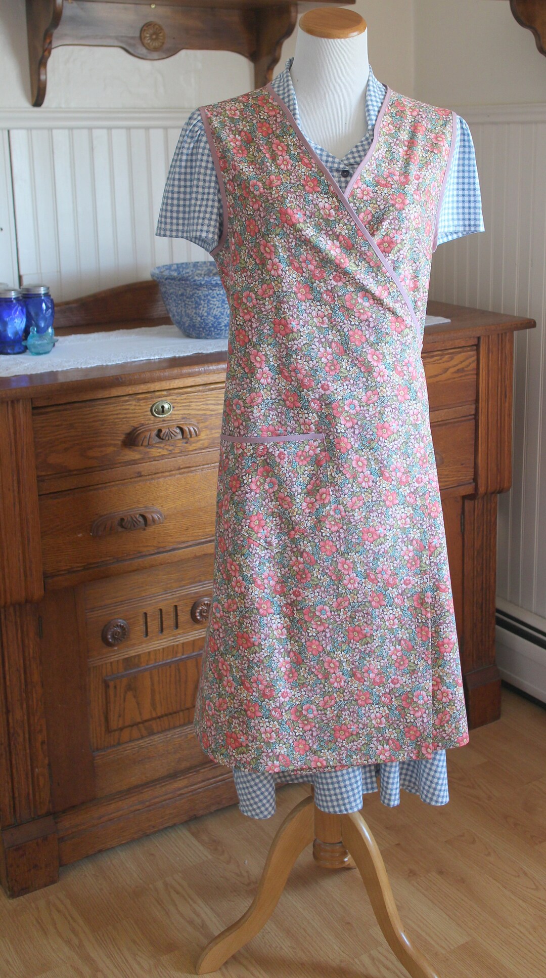 Calico 1940s Wrap Apron -ready to Ship - Etsy