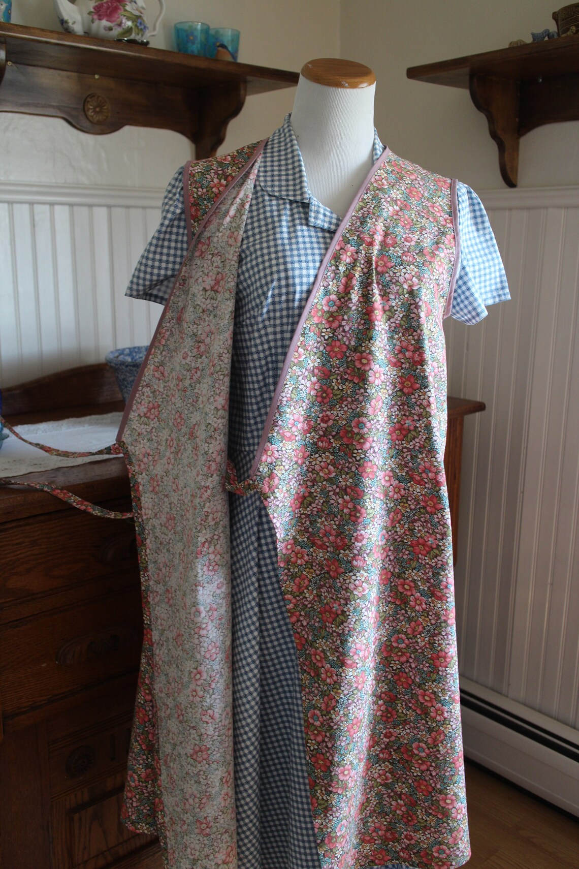 Calico 1940s Wrap Apron ready to Ship - Etsy