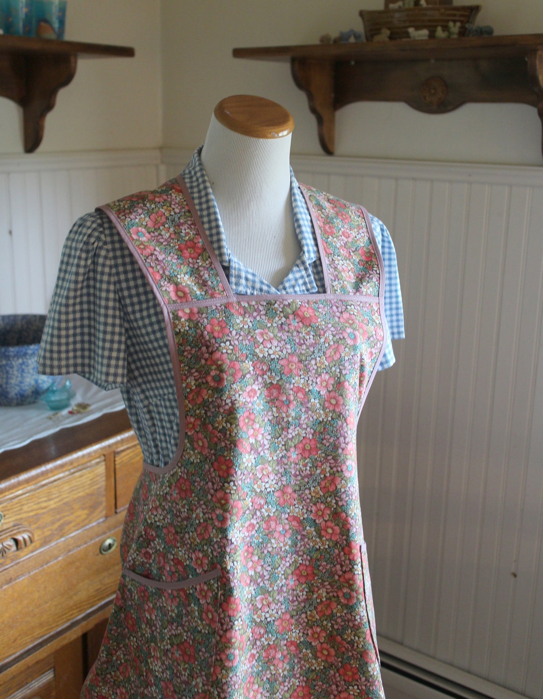 Calico Vintage Style Apron ready to Ship - Etsy