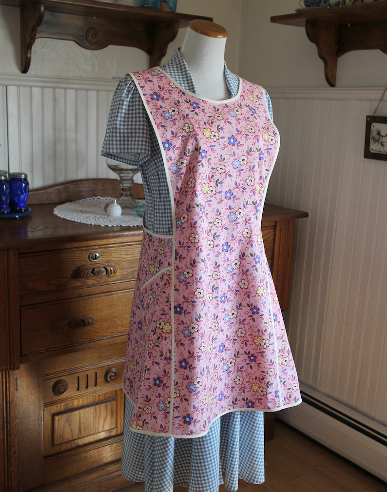 Pink Calico Vintage Inspired Apron Ready to Ship No Ties - Etsy