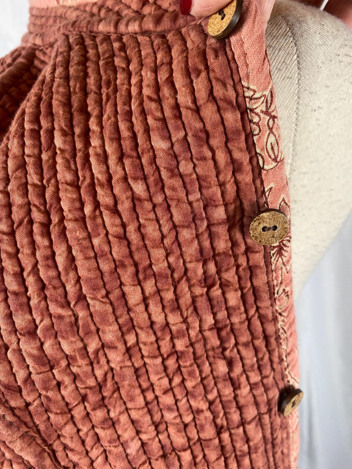 Vintage Quilted Cotton French Block Print Bohemian Jacket Small Medium ...