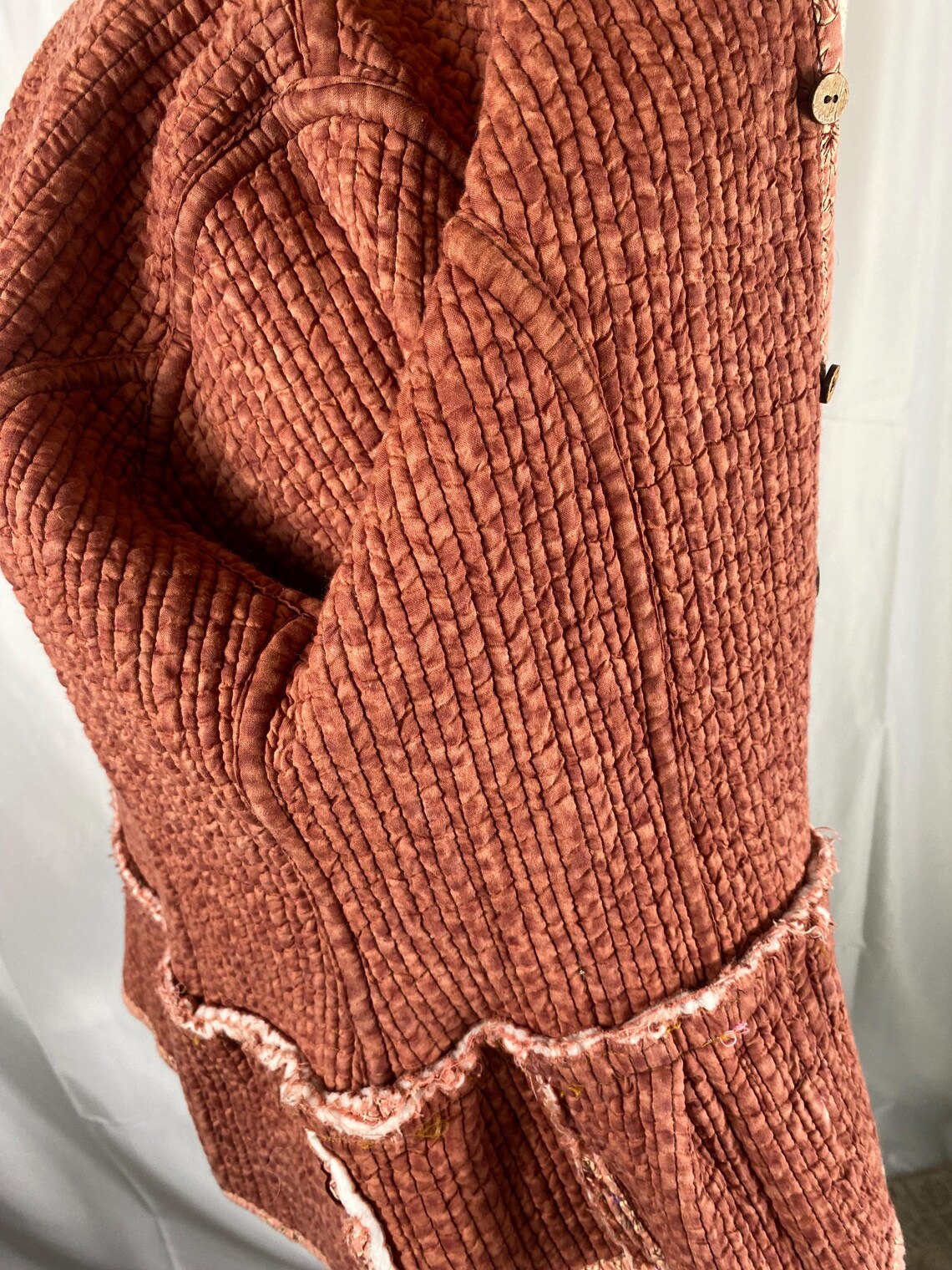 Vintage Quilted Cotton French Block Print Bohemian Jacket Small Medium ...