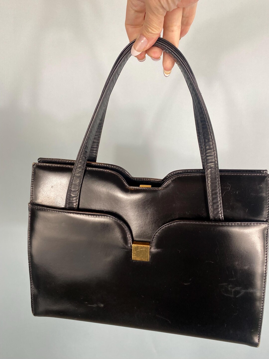 Gorgeous 1950’s Black Vintage DOFAN France Leather Purse. Everyday ...