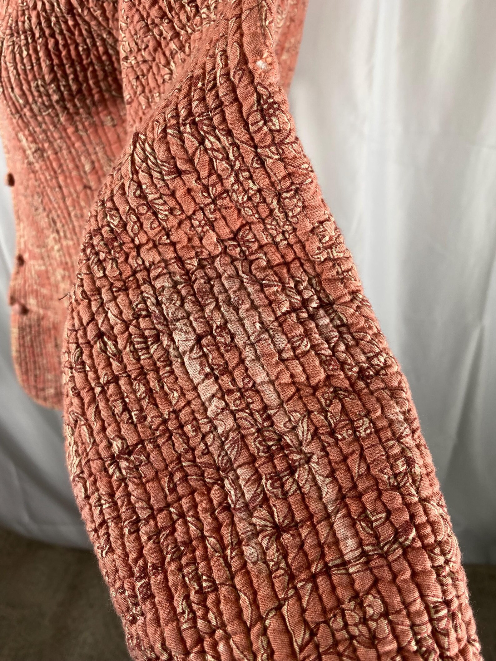 Vintage Quilted Cotton French Block Print Bohemian Jacket Small Medium ...