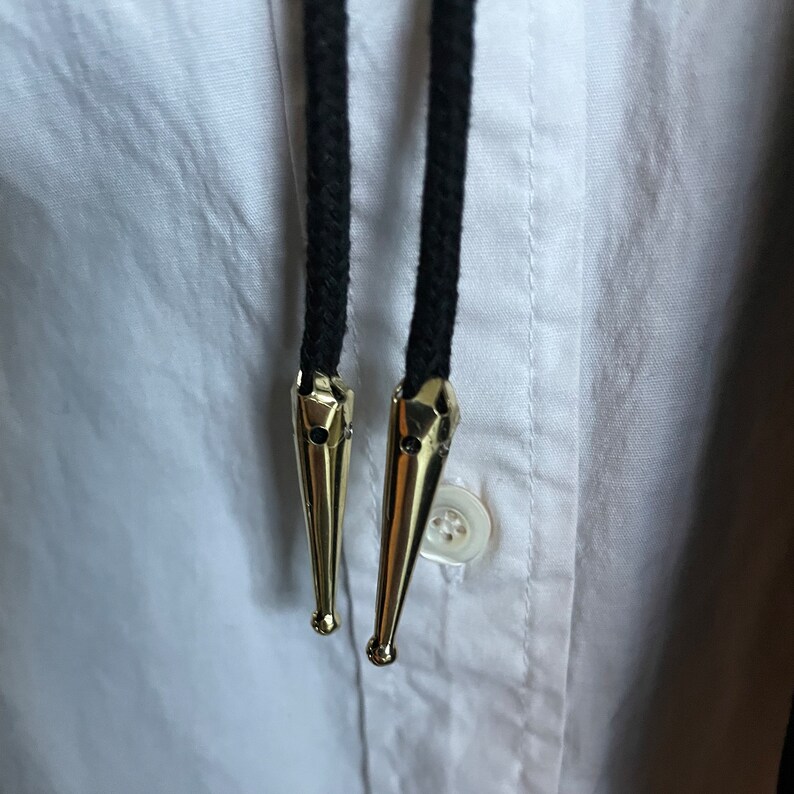 Vintage Triangle Ivory Bolo With Black Tie - Etsy