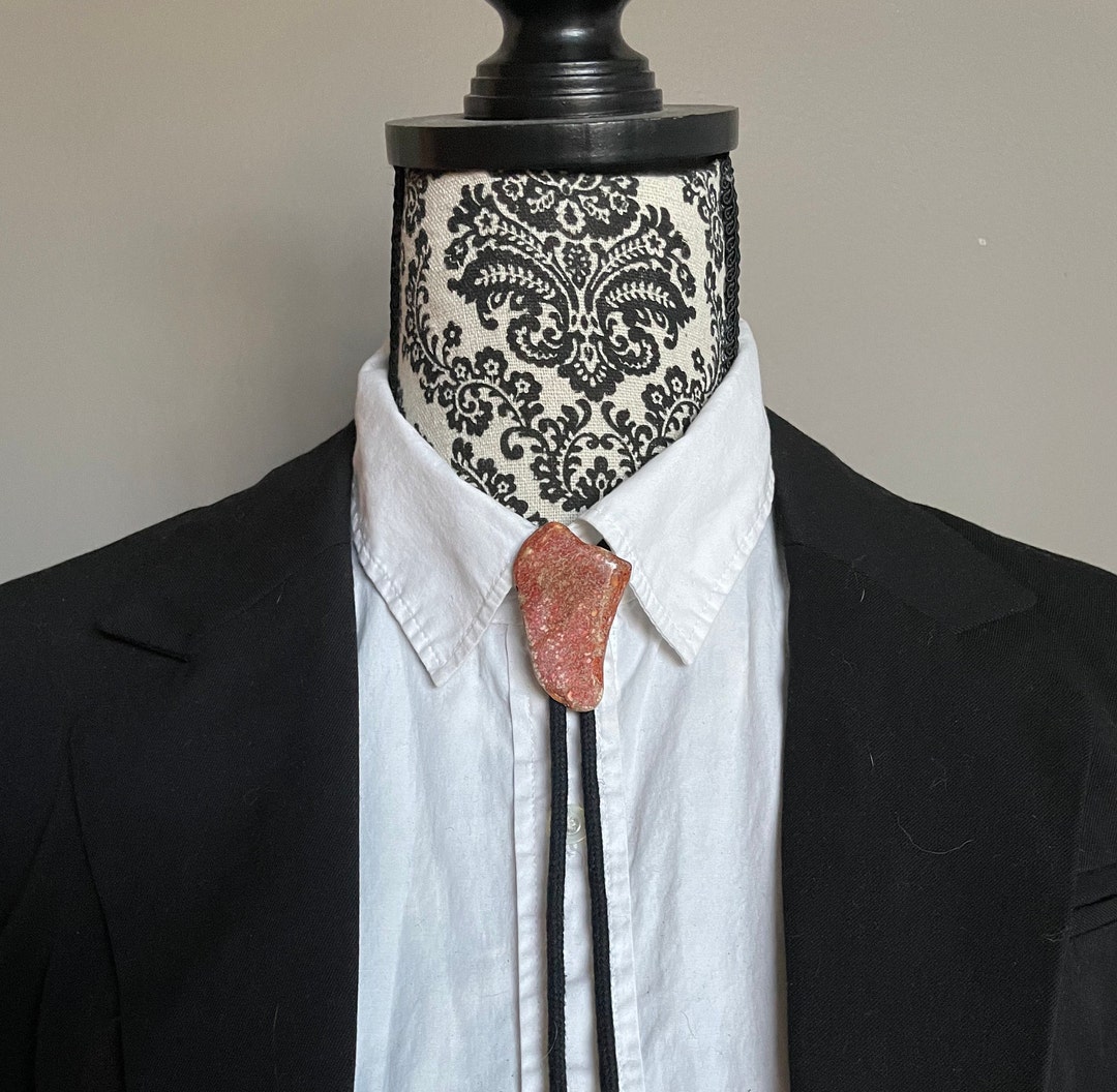 Earthy Red Howlite Bolo With Black Tie - Etsy