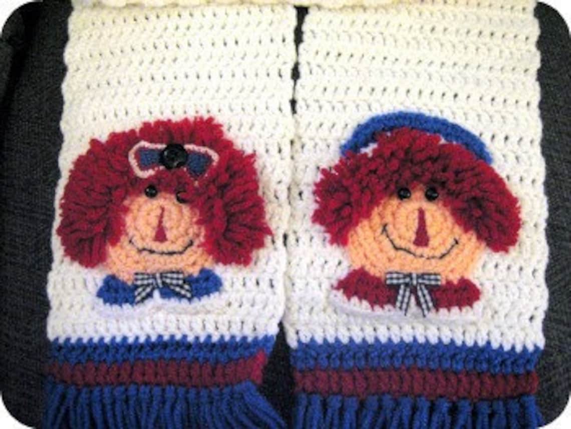 Raggedy Ann and Andy Hat and Scarf Set -crochet Pattern - Etsy