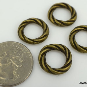 17mm Antiqued Brass Pewter Twisted O Ring, Round Pewter Connectors ...