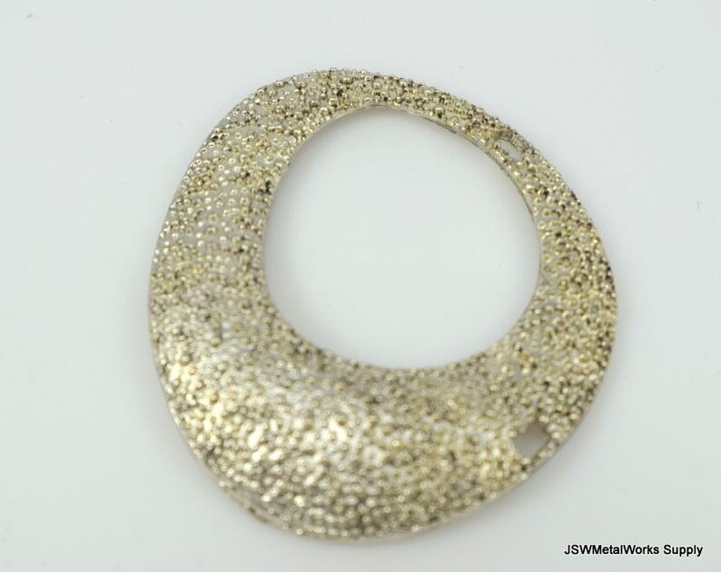 CLEARANCE Large Silvery Gold Pendant Asymmetric Round Silvery - Etsy