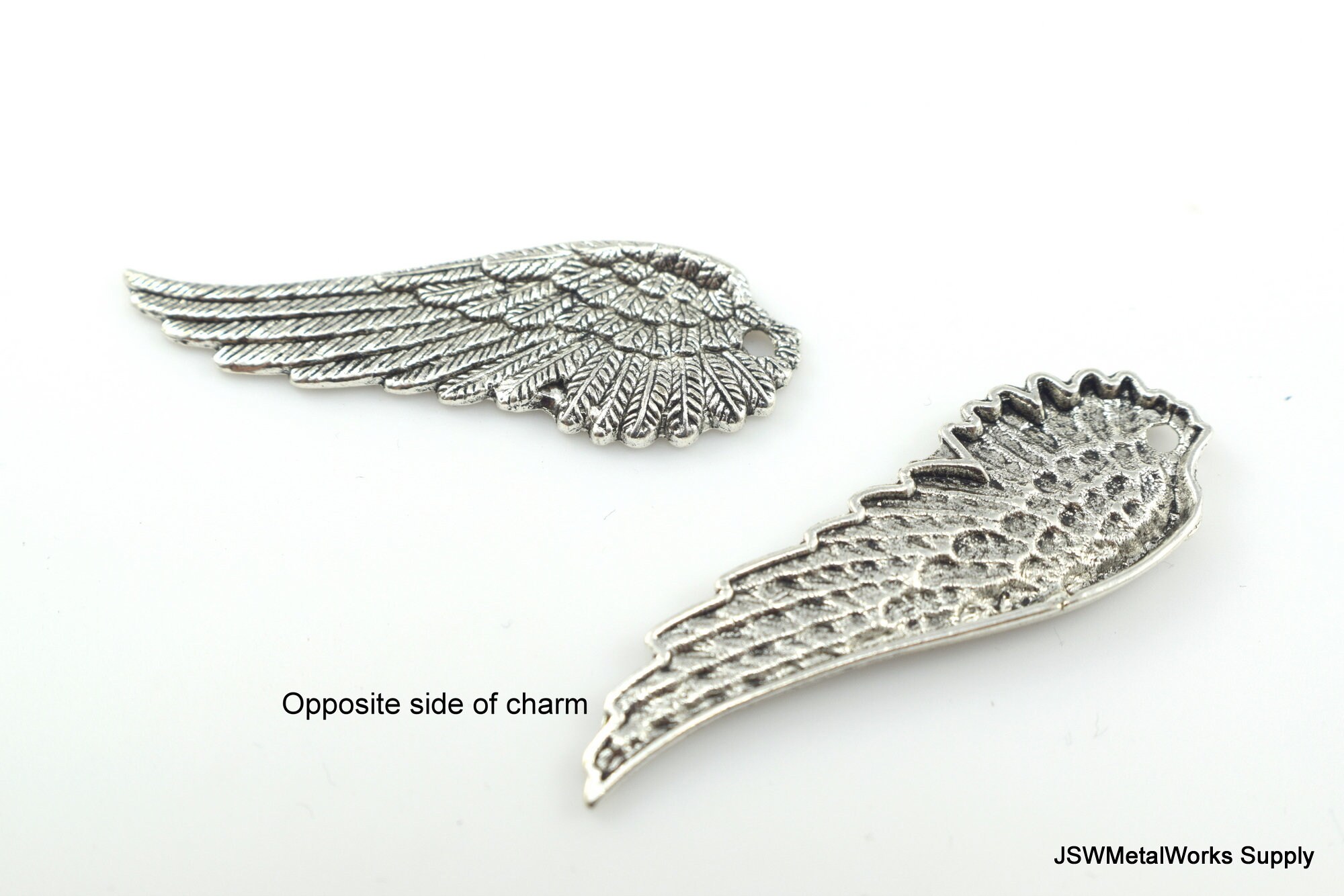 Detailed Pewter Guardian Angel Wing Pendants Antiqued Silver | Etsy