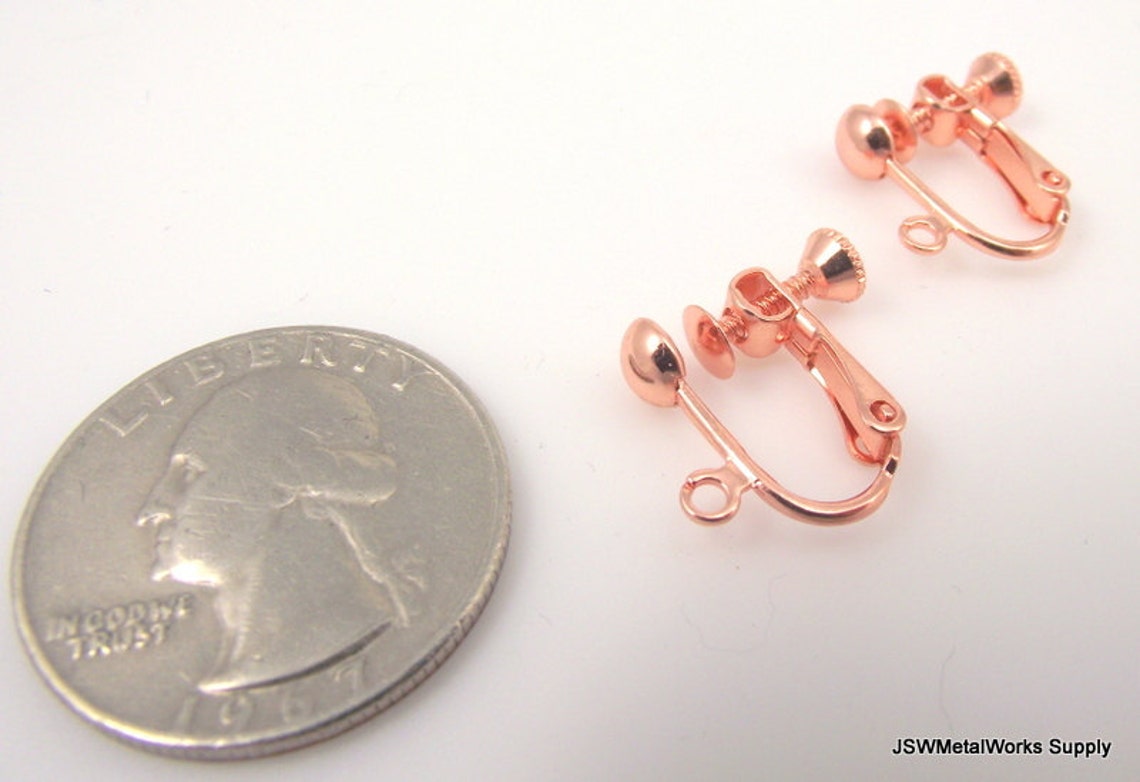 Adjustable Copper Clip-On Ear Wire with Hinged Screw Back 6 | Etsy