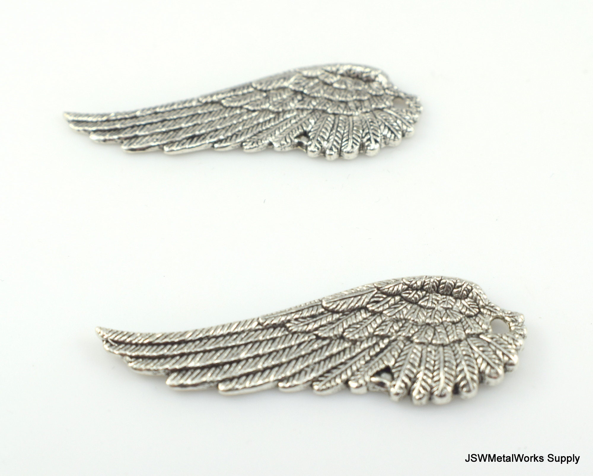 Detailed Pewter Guardian Angel Wing Pendants Antiqued Silver | Etsy