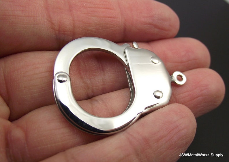 Large Stainless Steel Handcuff Clasp, 34 X 29 Mm, Unique Silver ...
