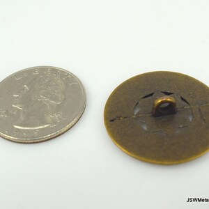 Large Abstract Antiqued Brass Button, Round Brass Button, Decorative ...