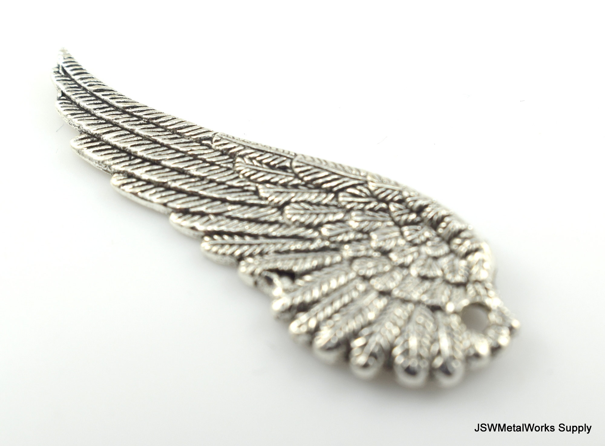 Detailed Pewter Guardian Angel Wing Pendants, Antiqued Silver Steampunk ...