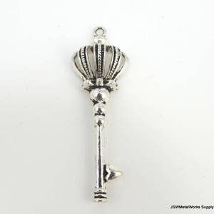 Four (4) Royal Skeleton Ornate Key Pendant, Large Pewter Charm Pendant ...