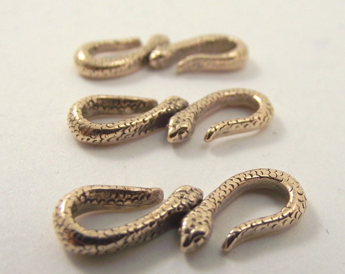 Ornate Bronze Double Snake S Hook Clasp, Bronze Snake Reptile Clasp ...
