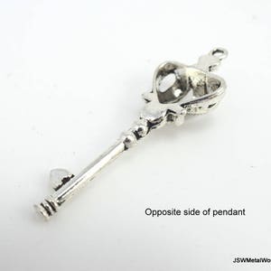 Four (4) Royal Skeleton Ornate Key Pendant, Large Pewter Charm Pendant ...