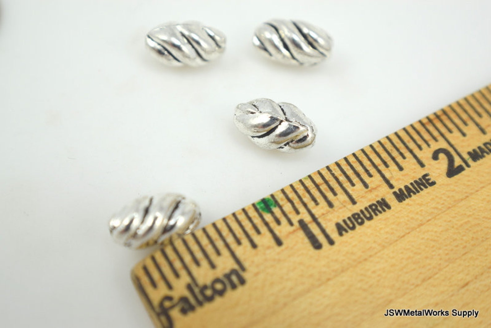 10 Oval Twisted Pewter Accent Beads Antiqued Silver Twisted - Etsy
