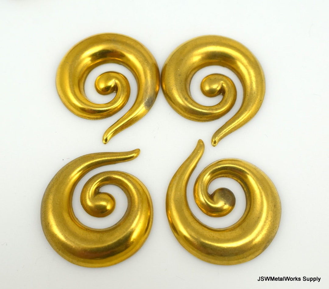 Large Focal Brass Swirl, Vintage Focal Brass Pendant, Antiqued Brass ...