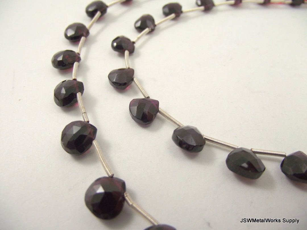 8mm Luxe Faceted Flat Teardrop Garnet Beads, 8 X 7 Mm - 8 X 8 Mm, Luxe ...