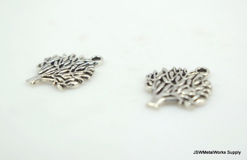 12 Small Tree of Life Pewter Charms, Antiqued Silver Tree of Life ...